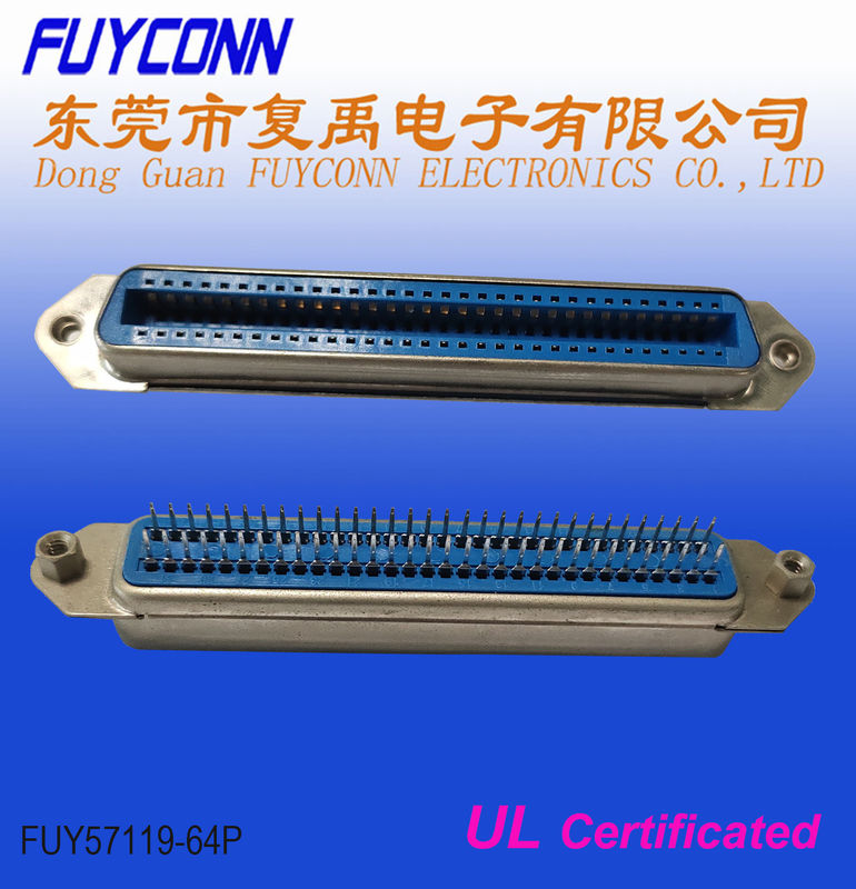 PCB Straight 64 Pin Centronics Connector 32pairs Female Type with Nuts ...