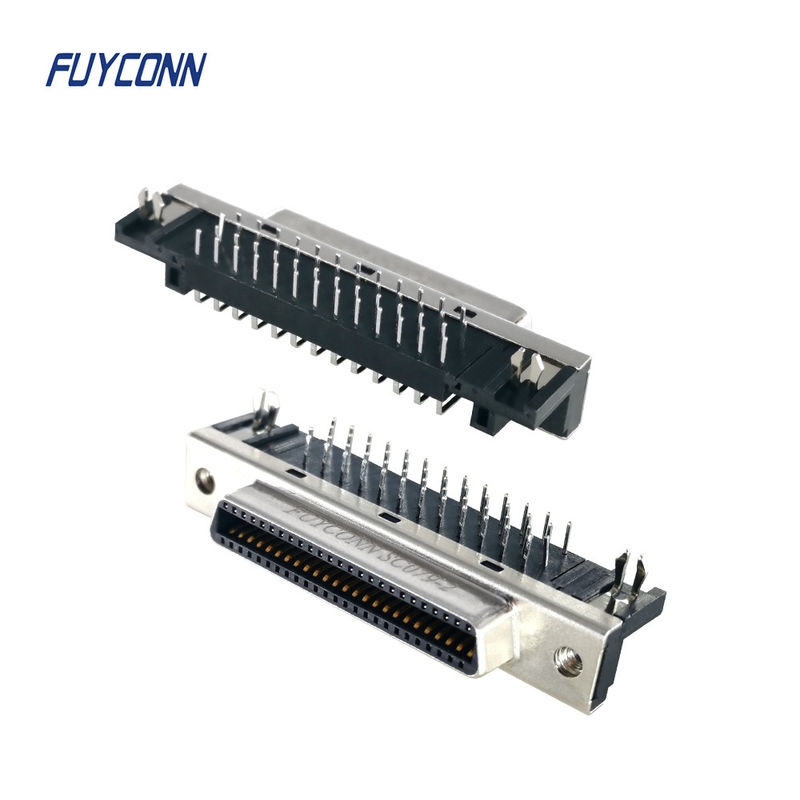 MDR Connector 50P Female Right Angle PCB SCSI Connector For PCB Board